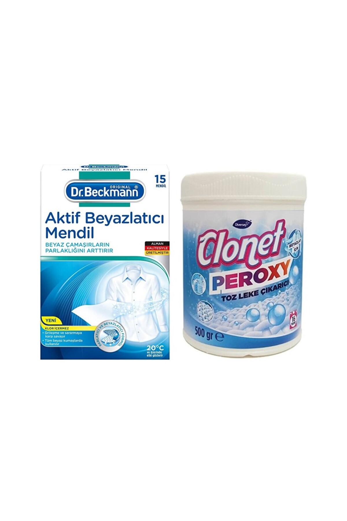 Dr.Beckmann Aktif Beyazlatıcı Mendil 20'li + Clonet Beyazlar Leke ...
