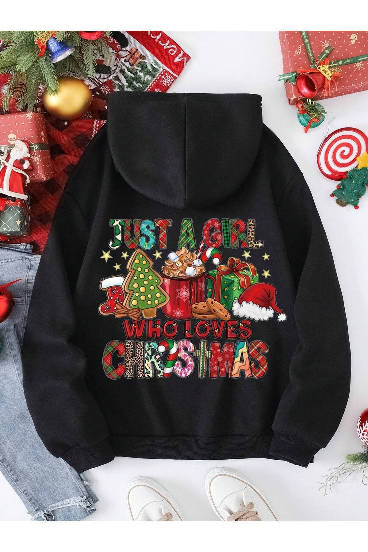 JDM Yeni Yıl Merry Christmas Özel Tasarım Regular Kalıp Kapüşonlu ...