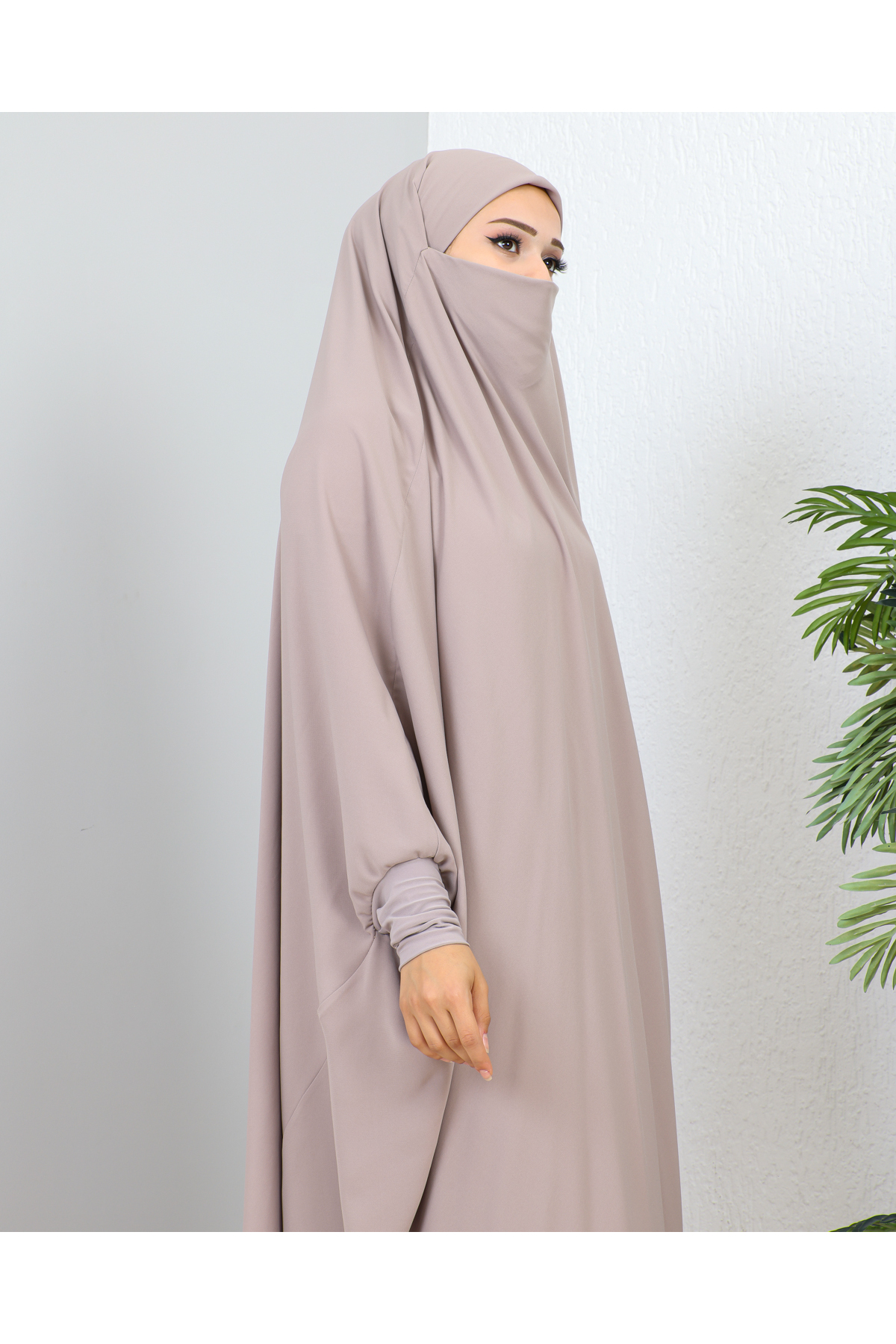 DİLNUVAR Cap & Abaya - Beige - Trendyol