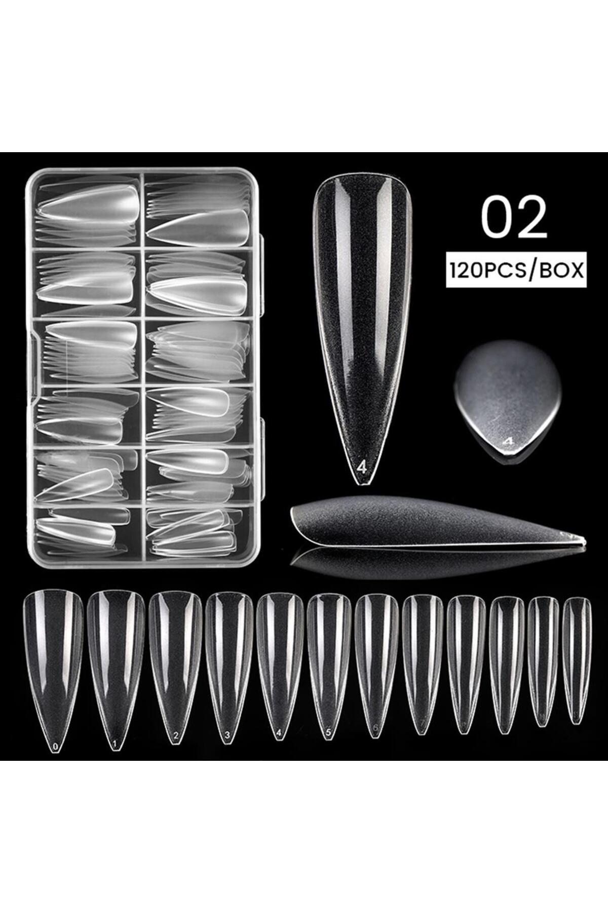 tırnakmania Yeni Nesil Jel Destekli Stıletto Tırnak Tipsi 120 Adet ...