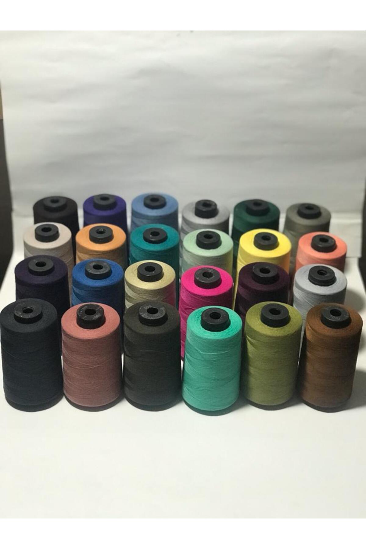 Lider İplik Dikiş Iplik 24'lı Set Dikiş Ipliği 120 No 5000m Polyester ...