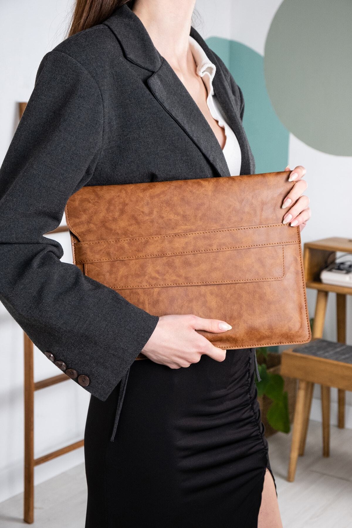 DK LEATHER Pu Deri 13.6 - 14'' M3 Macbook Notebook Kılıfı Macbook Air ...