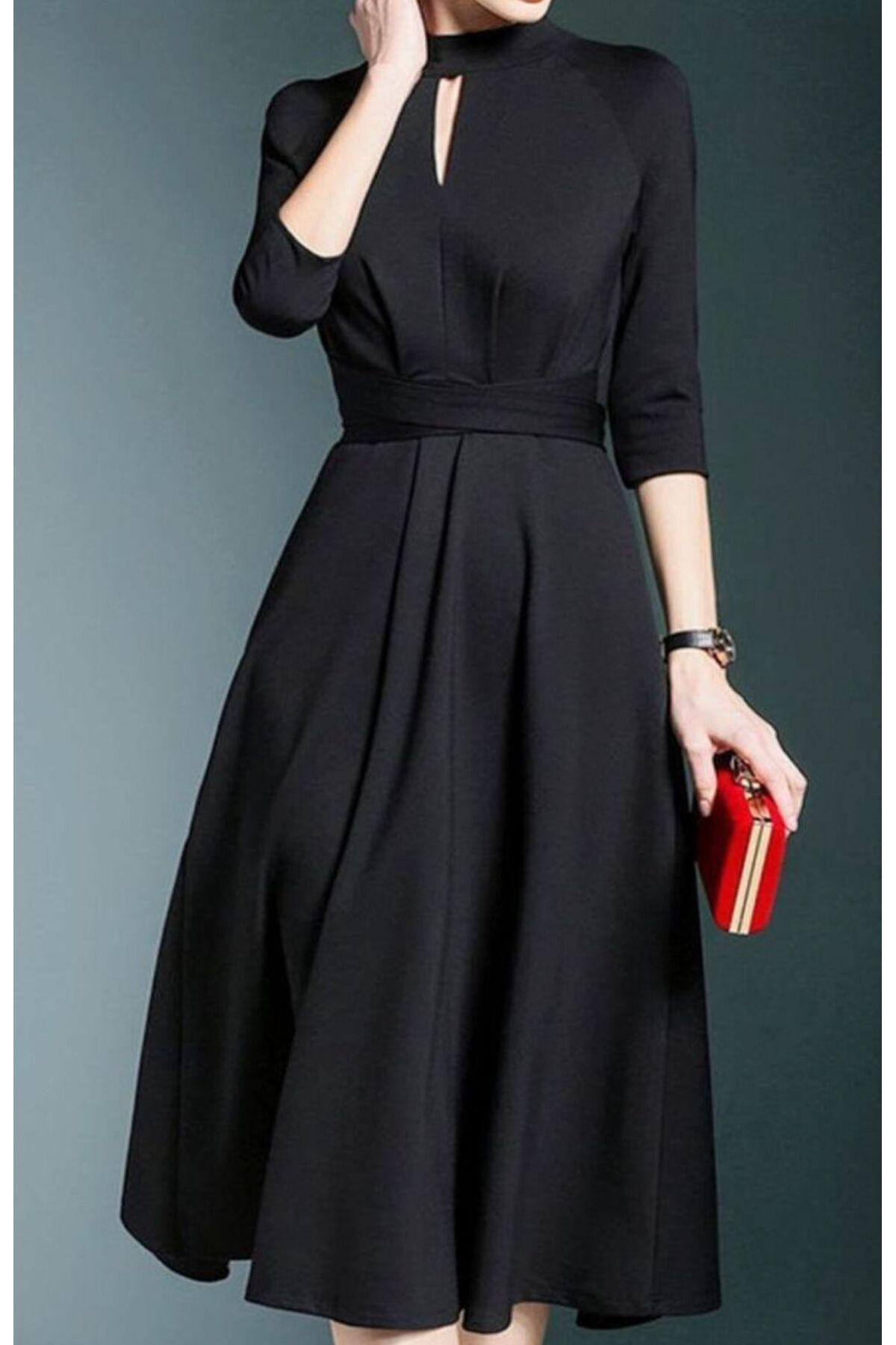 Sara Helını Kemerli dabil elbise Fiyatı, Yorumları - Trendyol