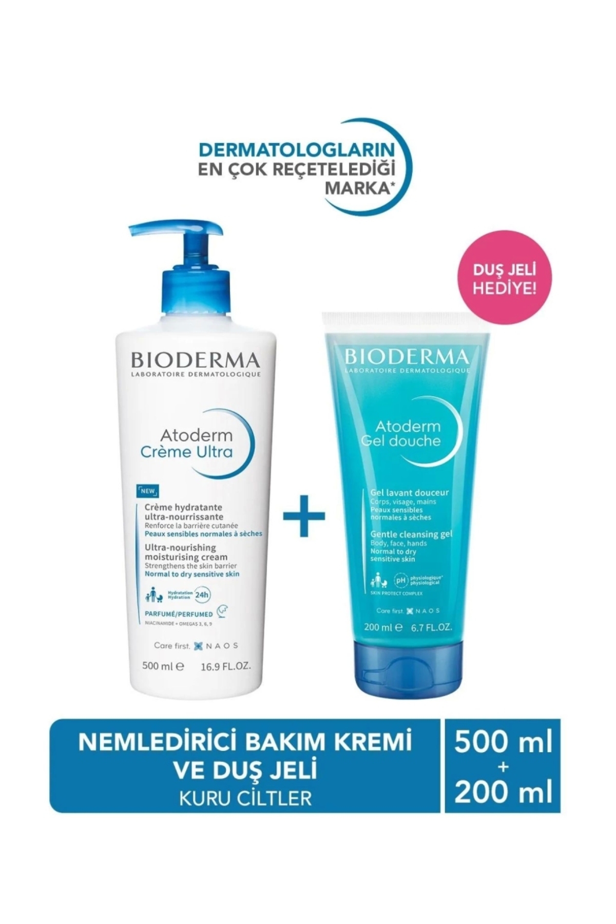 Bioderma Atoderm Creme Ultra 500 ml & Atoderm Shower Gel 200 ml Fiyatı ...