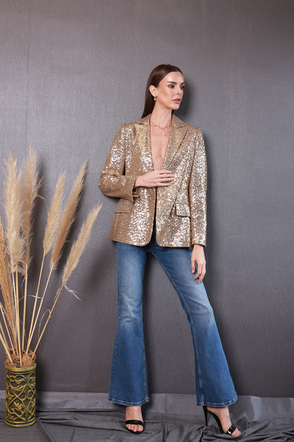 aylin yılmaz Lucca Gold Şık Payet Ceket - Fiyatı, Yorumları