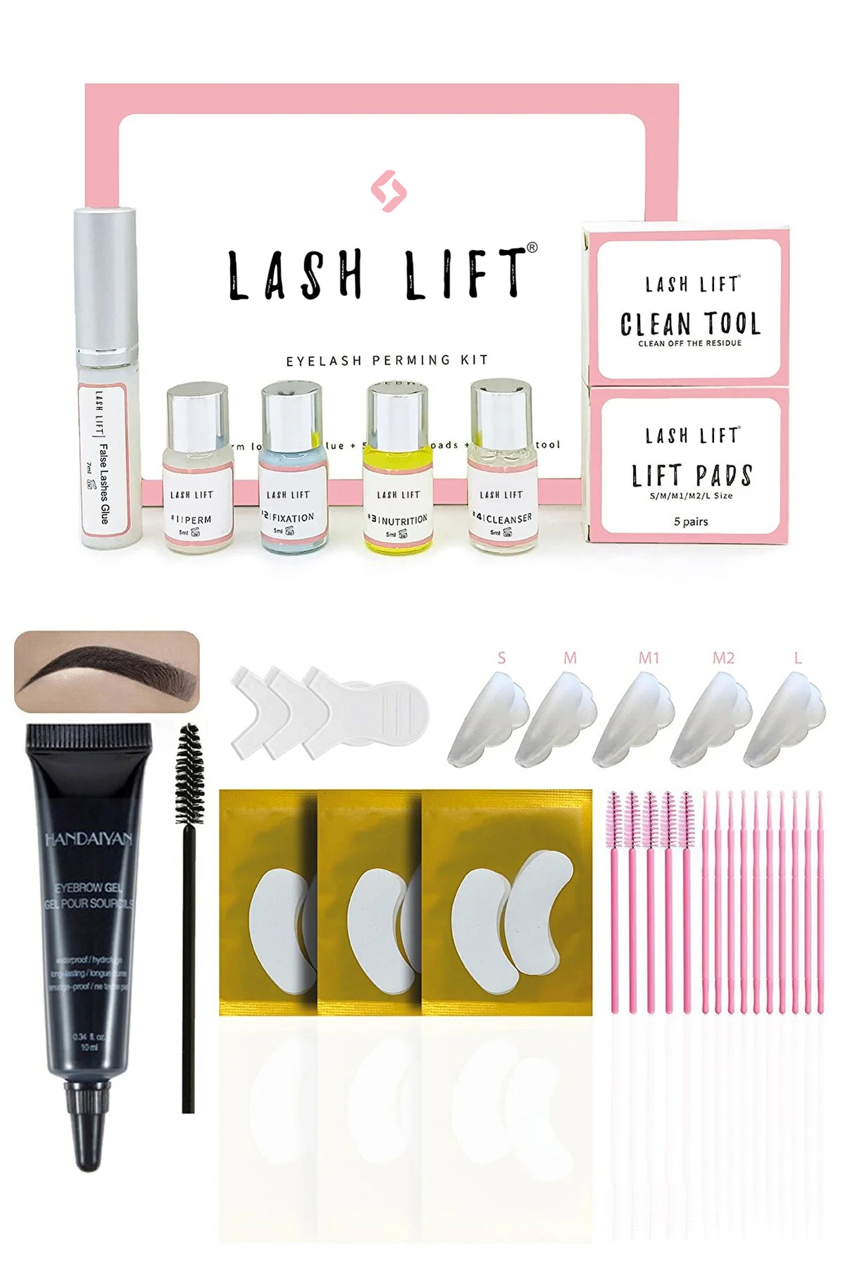 lashlift Kirpik Lifting, Lash Lift, Kaş&Kirpik Lifting Perma Seti (FULL) + Jel Kaş Boyası (Siyah ...