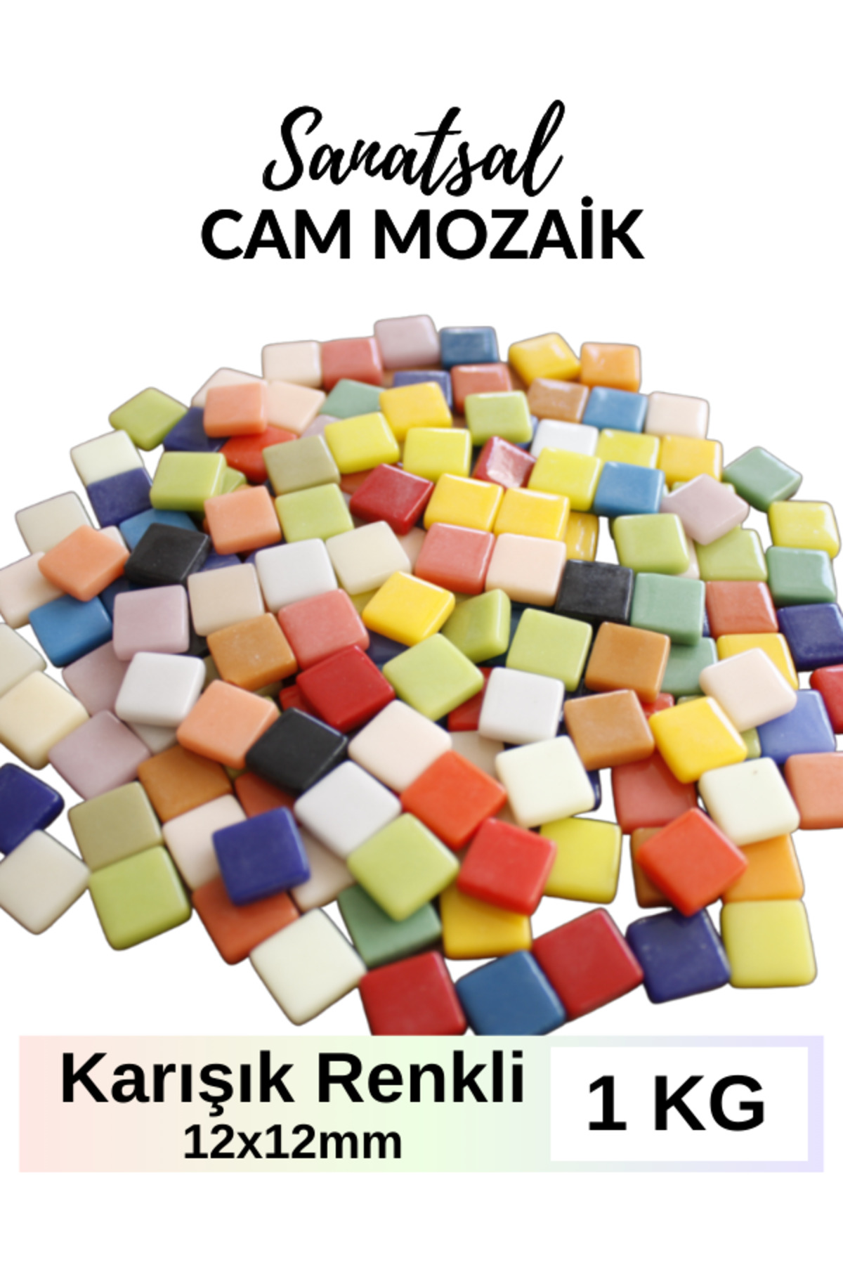 Sanatsal Mozaik Sanatsal Karışık Renkli 12x12mm Cam Mozaik Taşı ...