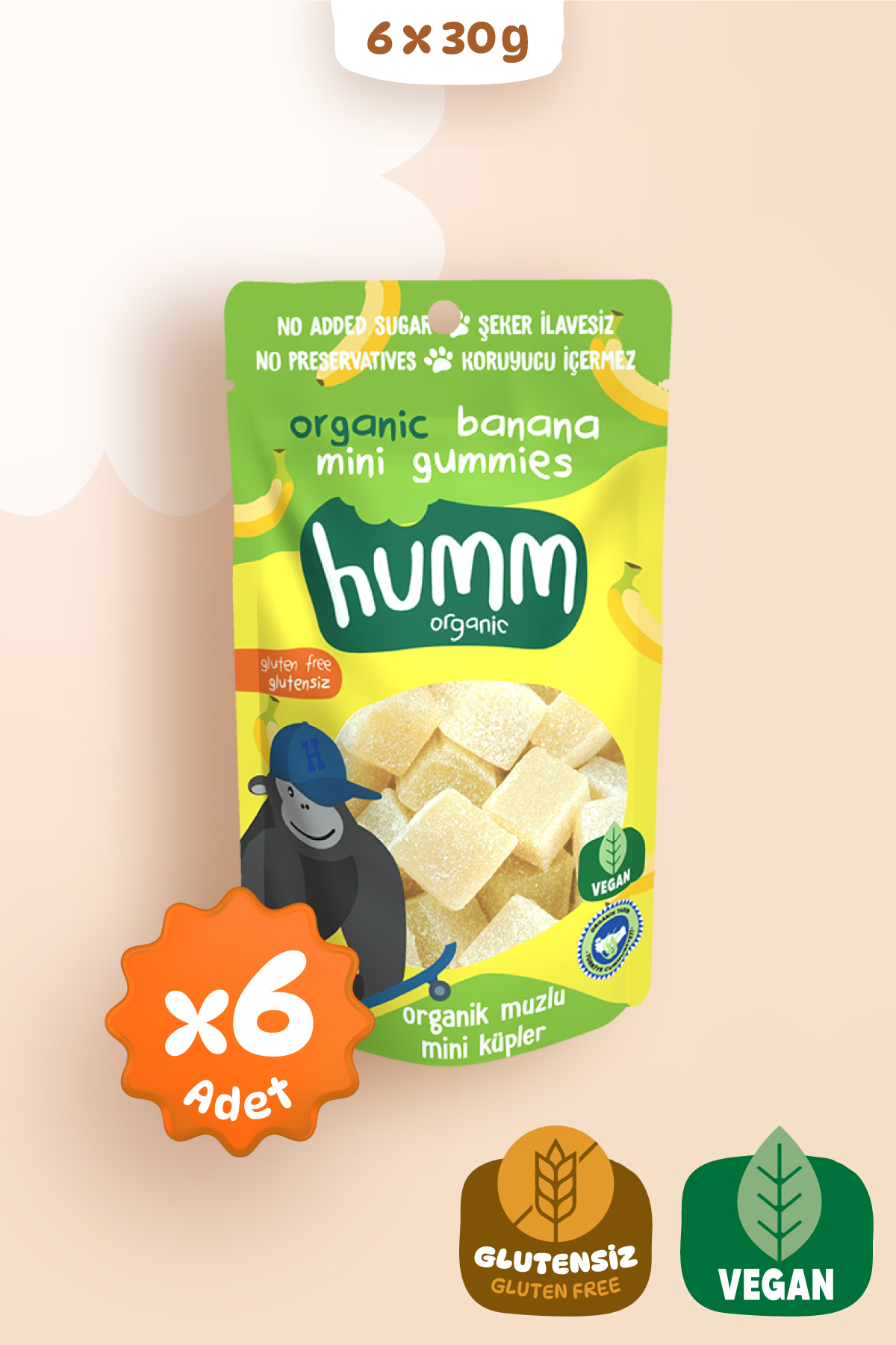 Humm Organic Organik Glutensiz Vegan Muzlu Mini Küpler Atıştırmalık ...