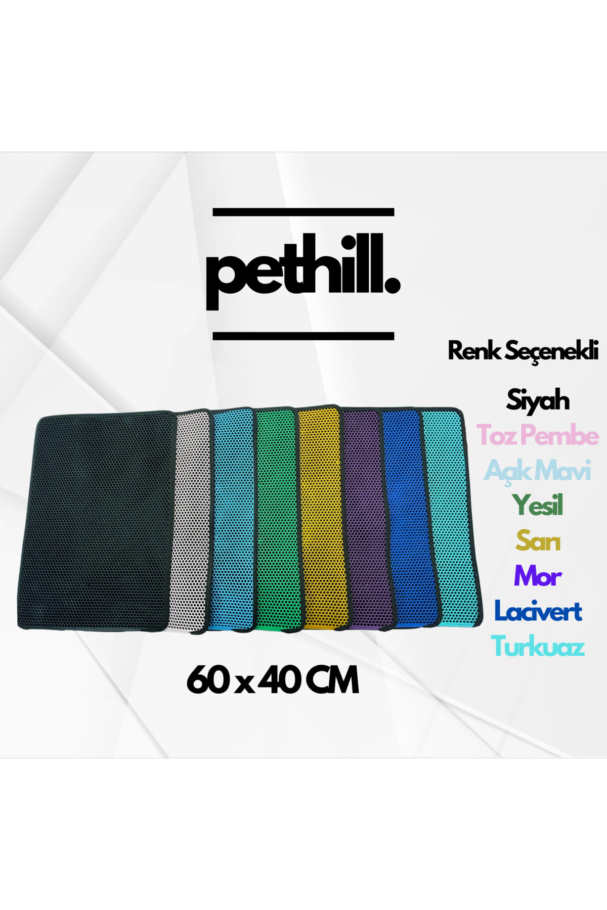 PETHILL Elekli Kedi Tuvalet Önü Paspası Kedi Kumu Paspası ( 8 Renk ...