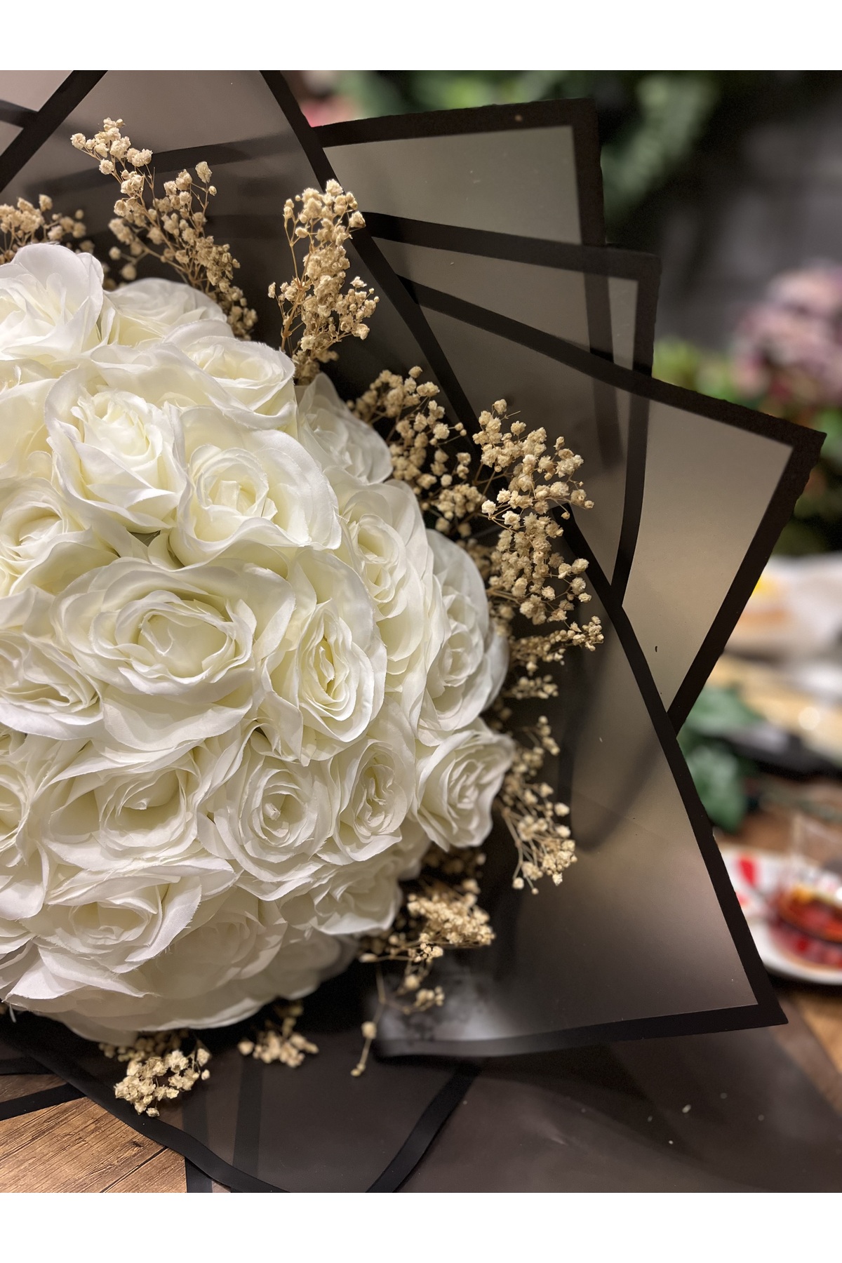 Pika 41 Beyaz gül isteme çiçeği - Yapay çiçek isteme buketi - Beyaz gül ...