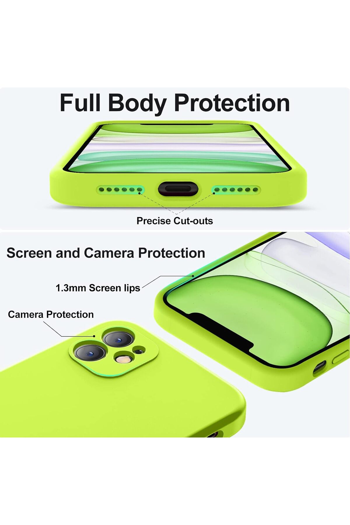 izzytech Iphone 11 Ile Uyumlu Neon Yeşil,[kamera Korumalı] [yumuşak ...