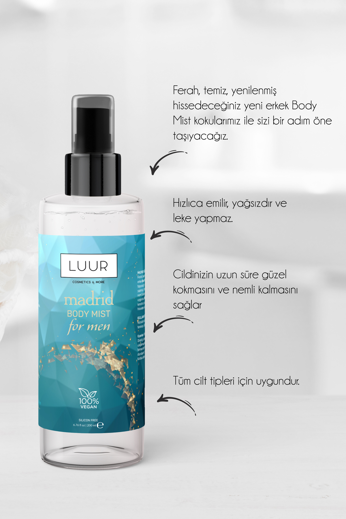 LUUR COSMETICS & MORE Madrid Erkek Vücut Spreyi 200 ml Fiyatı ...