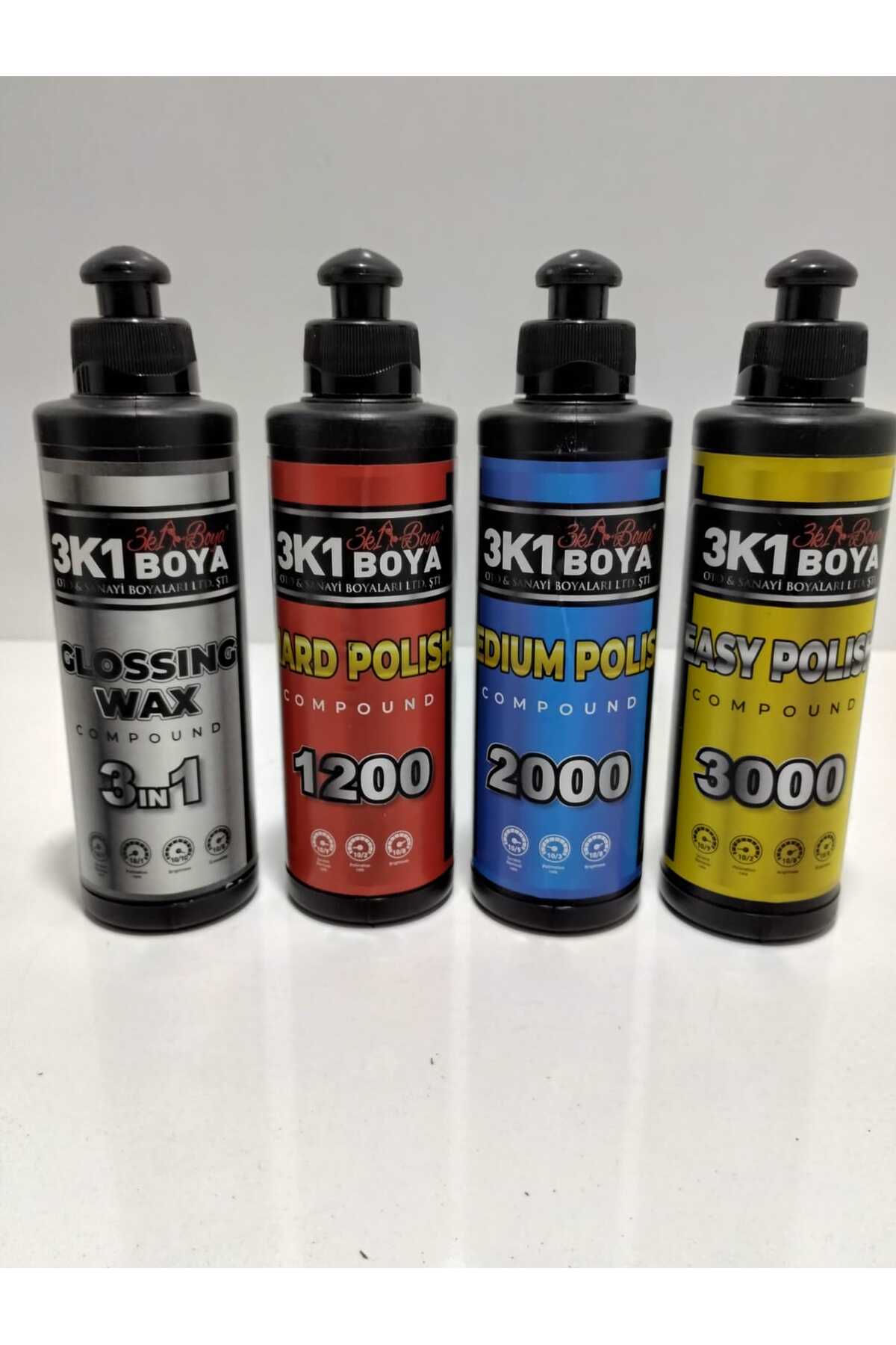 3k1 boya 3in1 -1200 kalın pasta-2000 Orta Pasta-3000 Ince Pasta-cila - 250ml. - Fiyatı, Yorumları