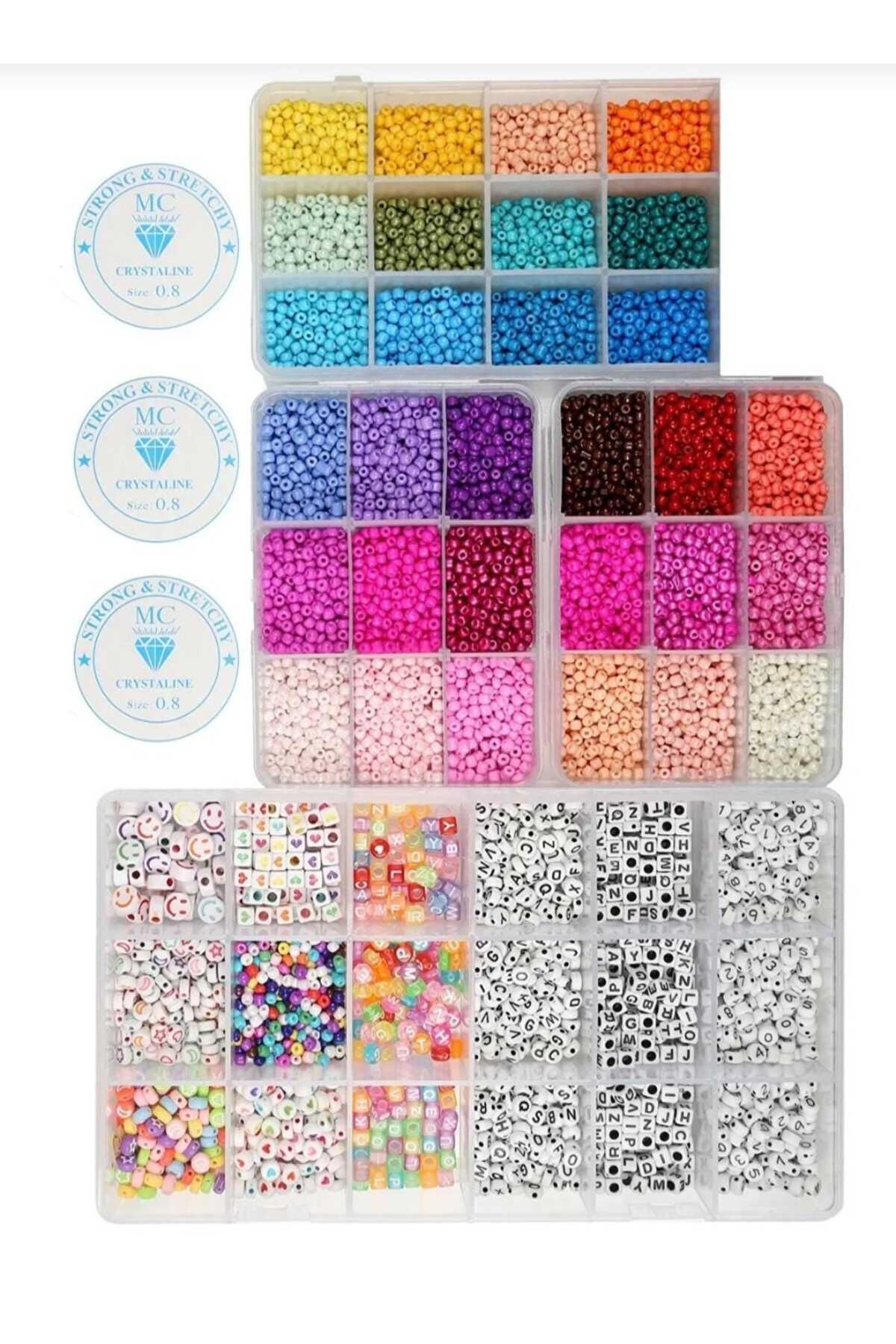 HASAN ERDOĞAN 4 Kutulu Mega Takı Yapım Hobi Başlangıç Set Kum Boncuk ...