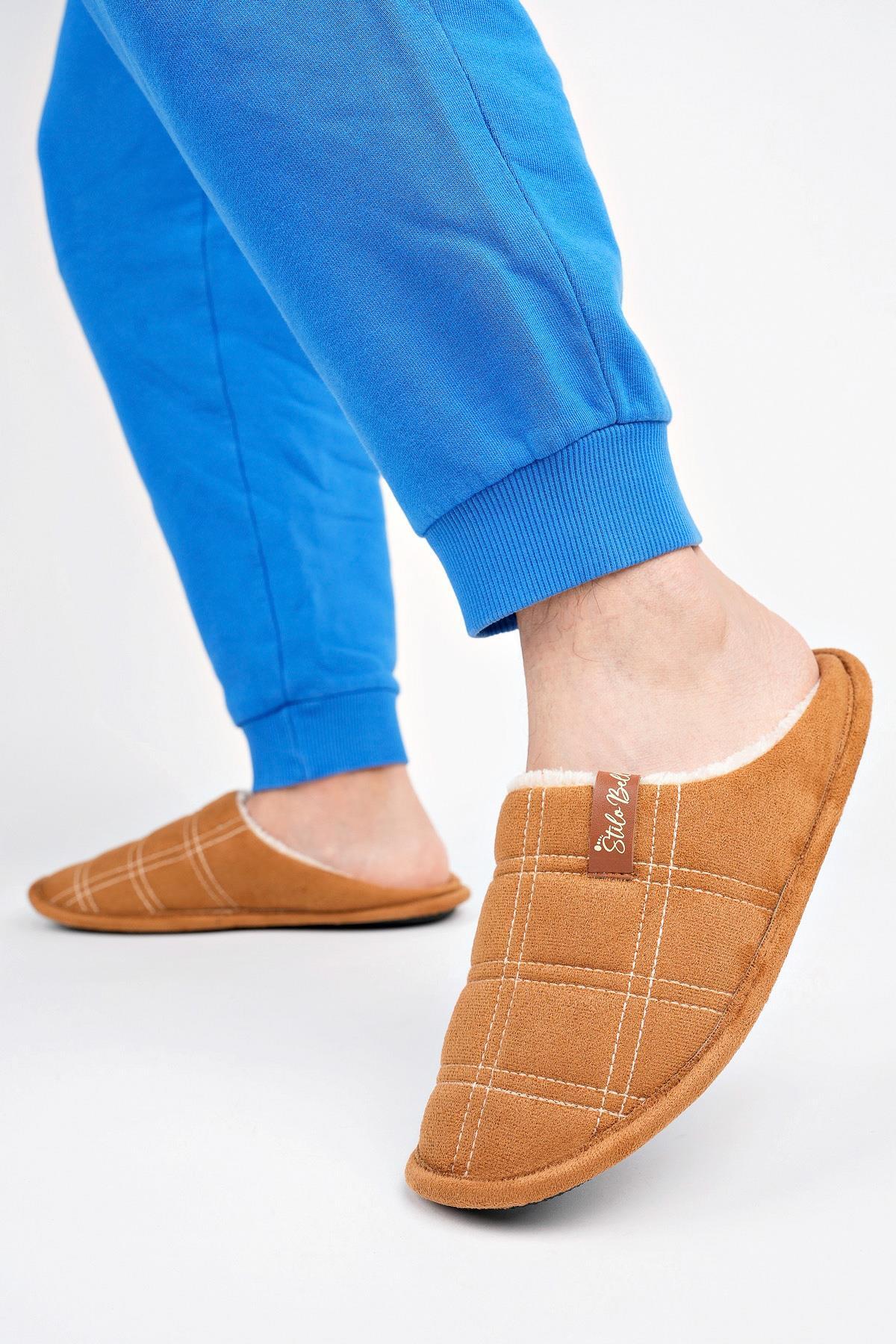 Moda Frato Modafrato STL TURTLE Erkek Ev Terliği Yumuşak Taban Yünlü ...