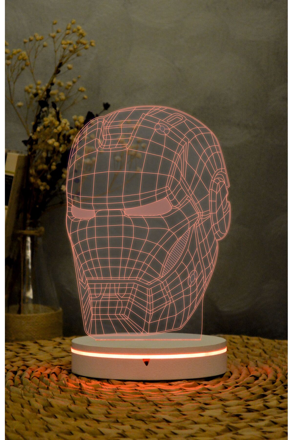 Yubi Design İron Man Kask- 3 boyutlu led lamba 16 renk dekoratif anime ...