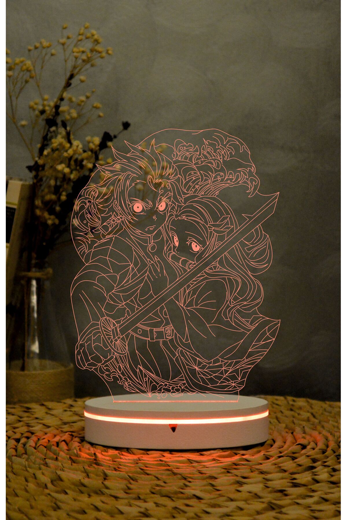 Yubi Design Tanjiro , Nezuko , Demon Slayer - 3 boyutlu led lamba 16 ...