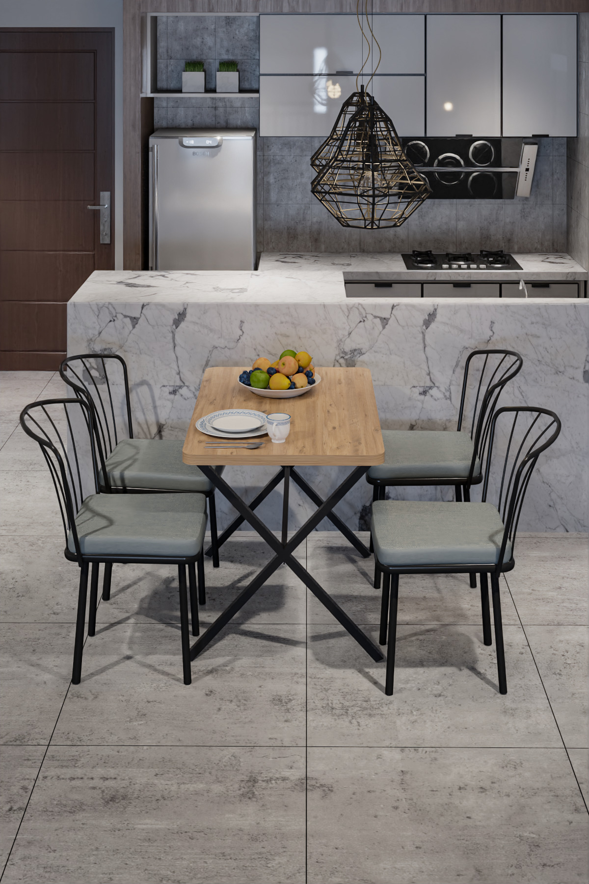 Retodesign 4 Kişilik X Masa Güneş Minderli Sandalyeli 1720g - Fiyatı, Yorumları