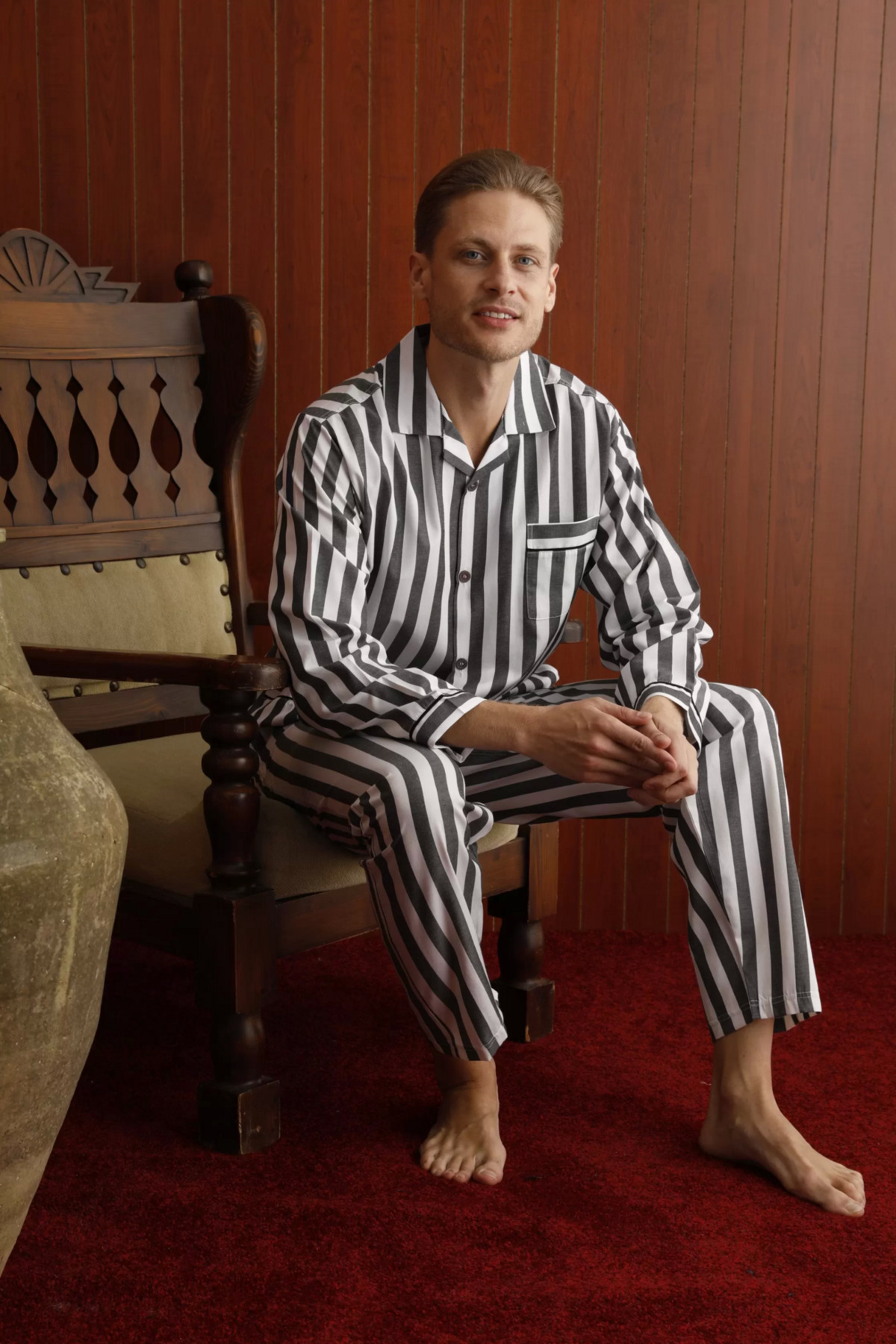 Genel Markalar Kocabey 4007 Gaffur Erkek Kısa Kol Çizgili Pijama Takım ...