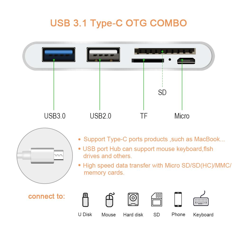 Techmaster Type-c Usb C 3.1 Kart Okuyucu 2 Usb 3.0 Hub Micro Usb Şarj Girişi Fiyatı, Yorumları ...