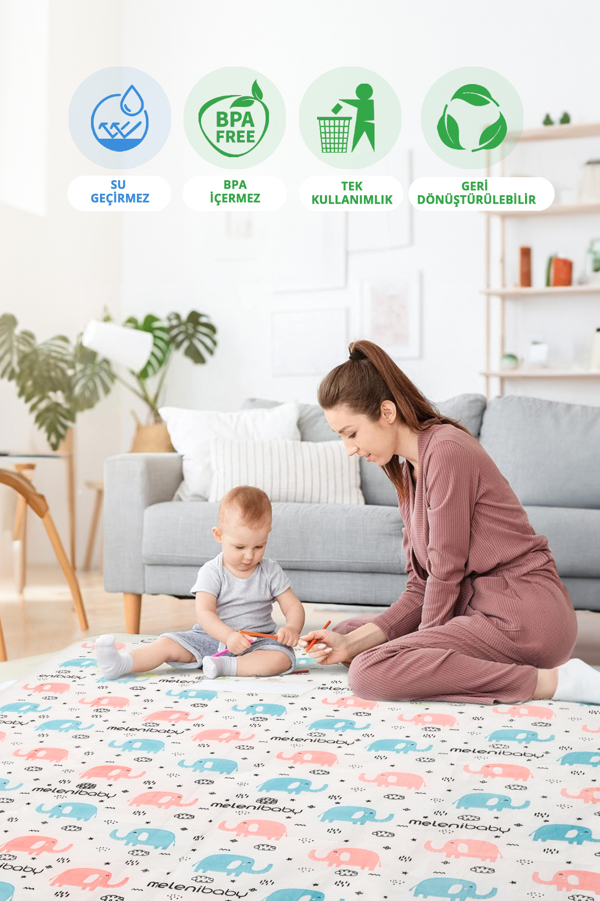 Meleni Baby 3'lü Paket 30 Adet Kullan At Aktivite Örtüsü - Mama ...