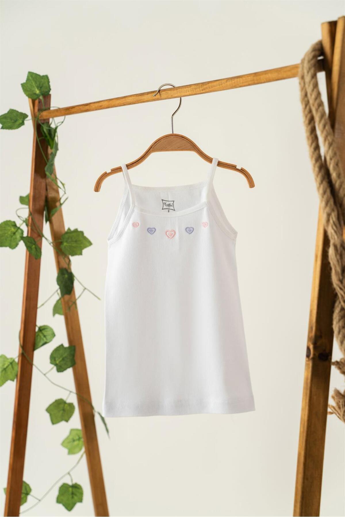 Tutku Dívčí vyšívané tílko s provazovými popruhy - Trendyol