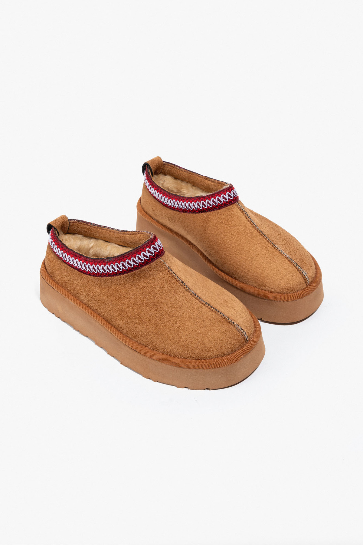NİŞANTAŞI SHOES Sweet Taba Süet Içi Kürklü Düz Taban Sabo Ev Terliği ...