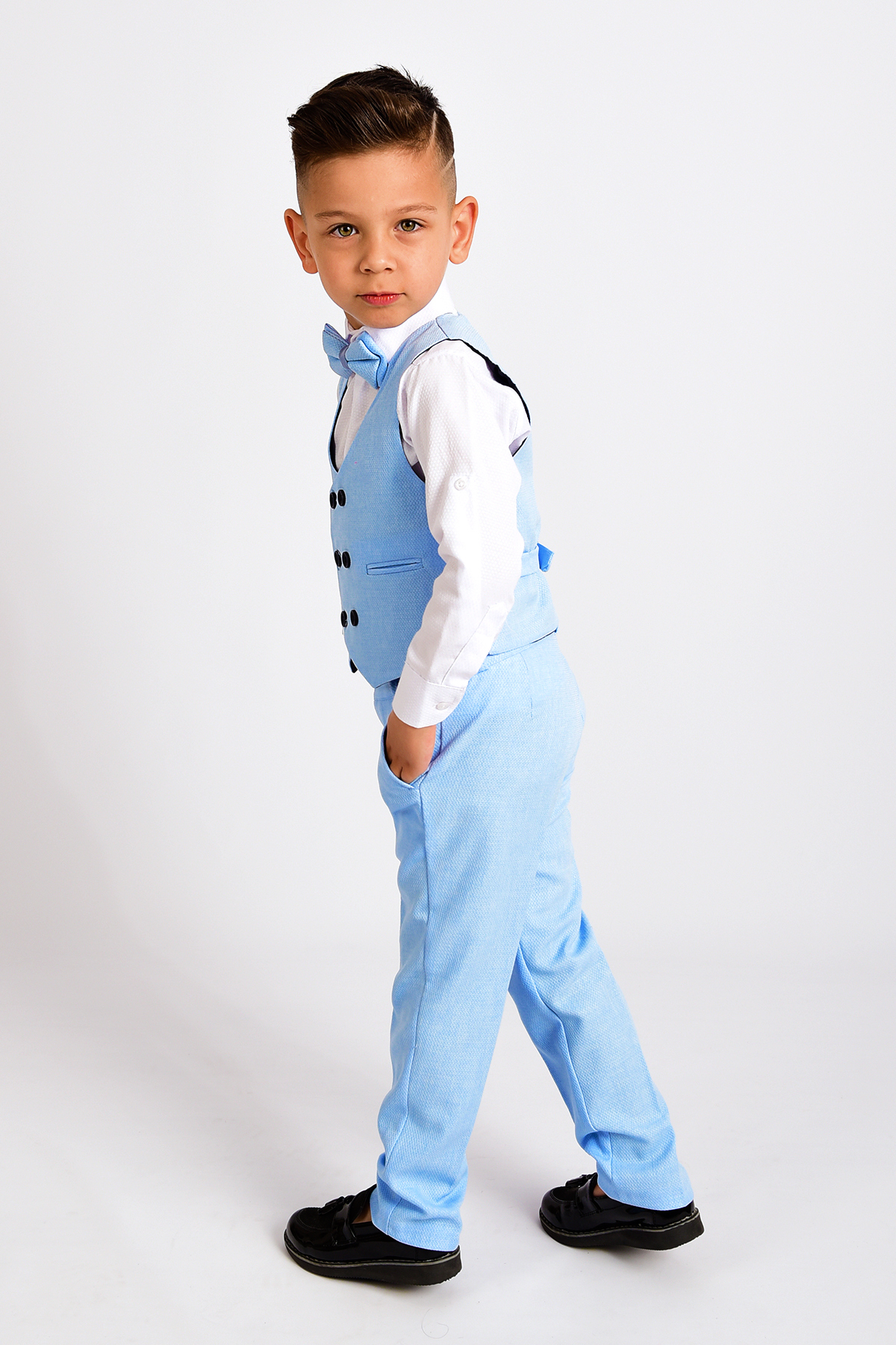 Merdia Kids Erkek Çocuk Smokin Takım Elbise Yelekli Papyonlu Fiyatı ...