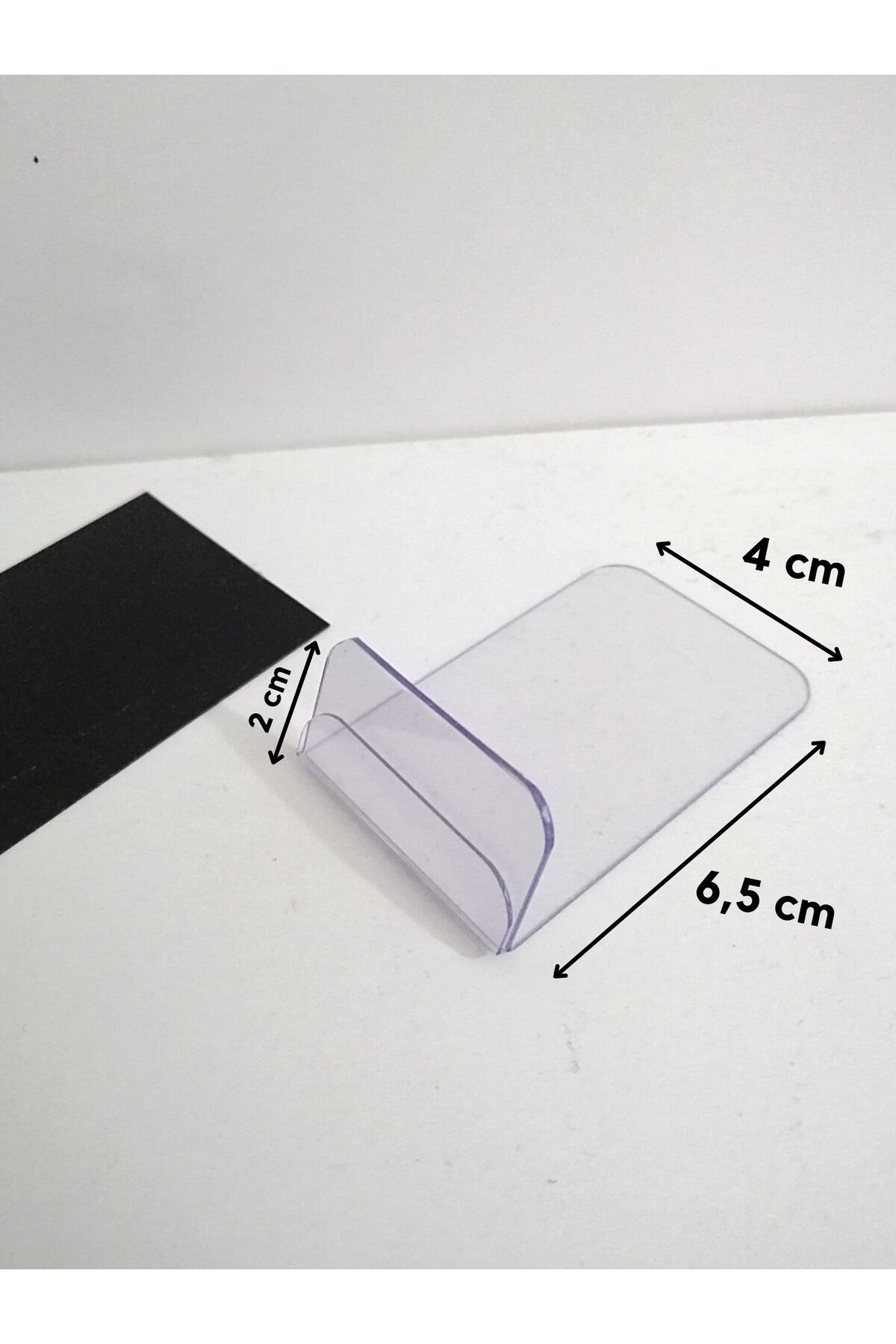 Şeffaf Etiket 10 Adet Silinebilir Kara Tahta Etiket ve Etiket Tutucu Takım, 10lu A8 PVC Siyah ...