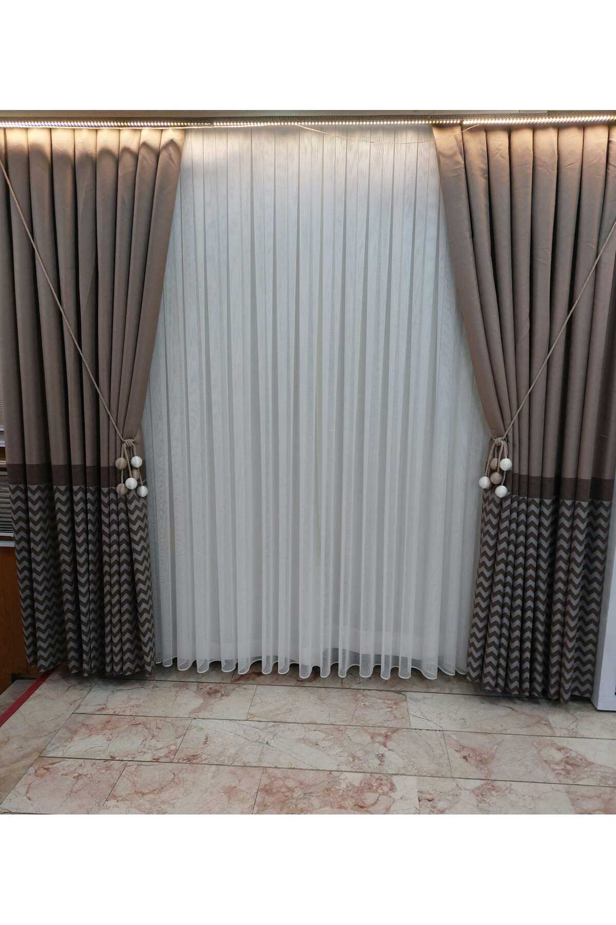 Gürlek Home Fon Perde Yüksek Kalite İki Kanat natural pano desen ...