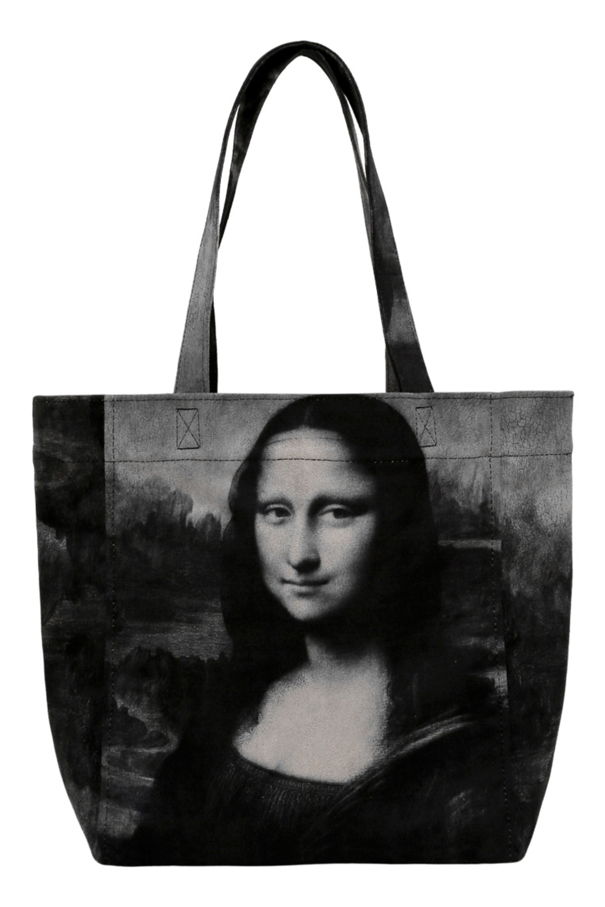 Dogo Kadın Vegan Siyah Large Tote Bag - Mona Lisa BW Tasarım Fiyatı ...
