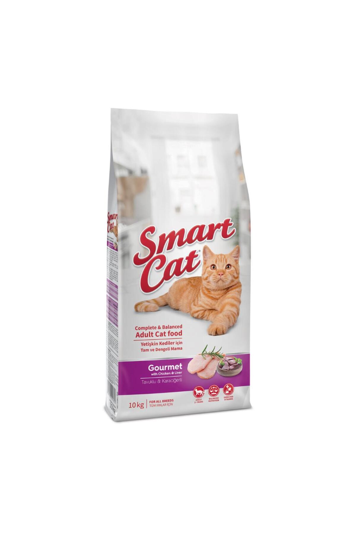 SMARTCAT Smart Cat Gurme Yetişkin Kedi Maması (Tavuk&Ciğer) 10 kg ...
