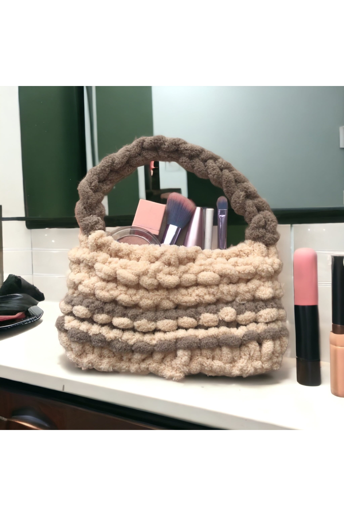 Larabell Hediyelik Fermuarlı Makyaj Çantası Çift Renk Bej-Kahve Spor ...