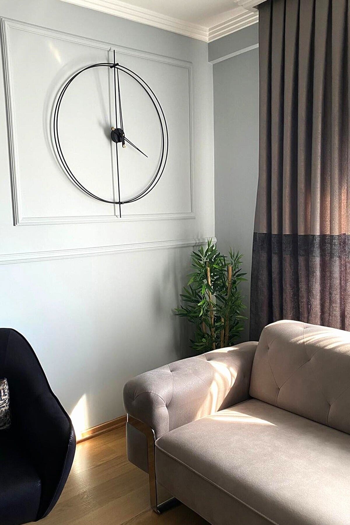 AGA KONSEPT Timelock Saat 60 Cm Siyah Modern Dekoratif Duvar Saati ...