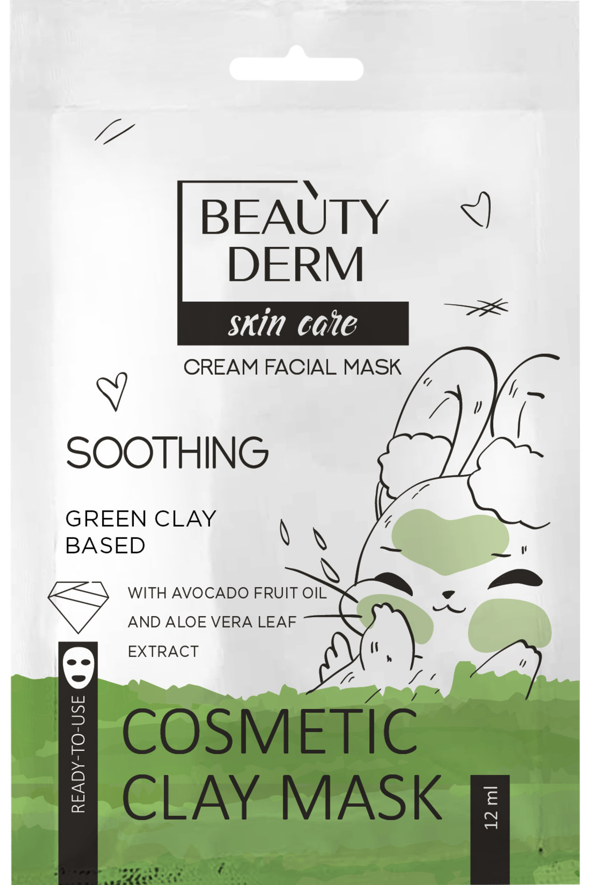 BEAUTY DERM Yüz Maskesi Yeşil Kil Maskesi Avakodo Meyve Yağı ve Aloe ...