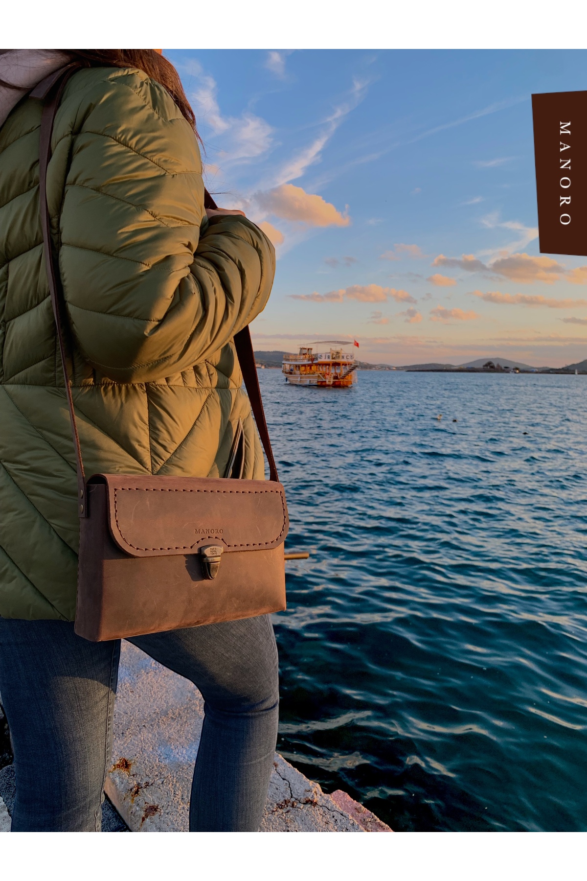 MANORO HANDMADE El Yapımı Gerçek Deri Omuz Çantası MIAMANTE %100 ...