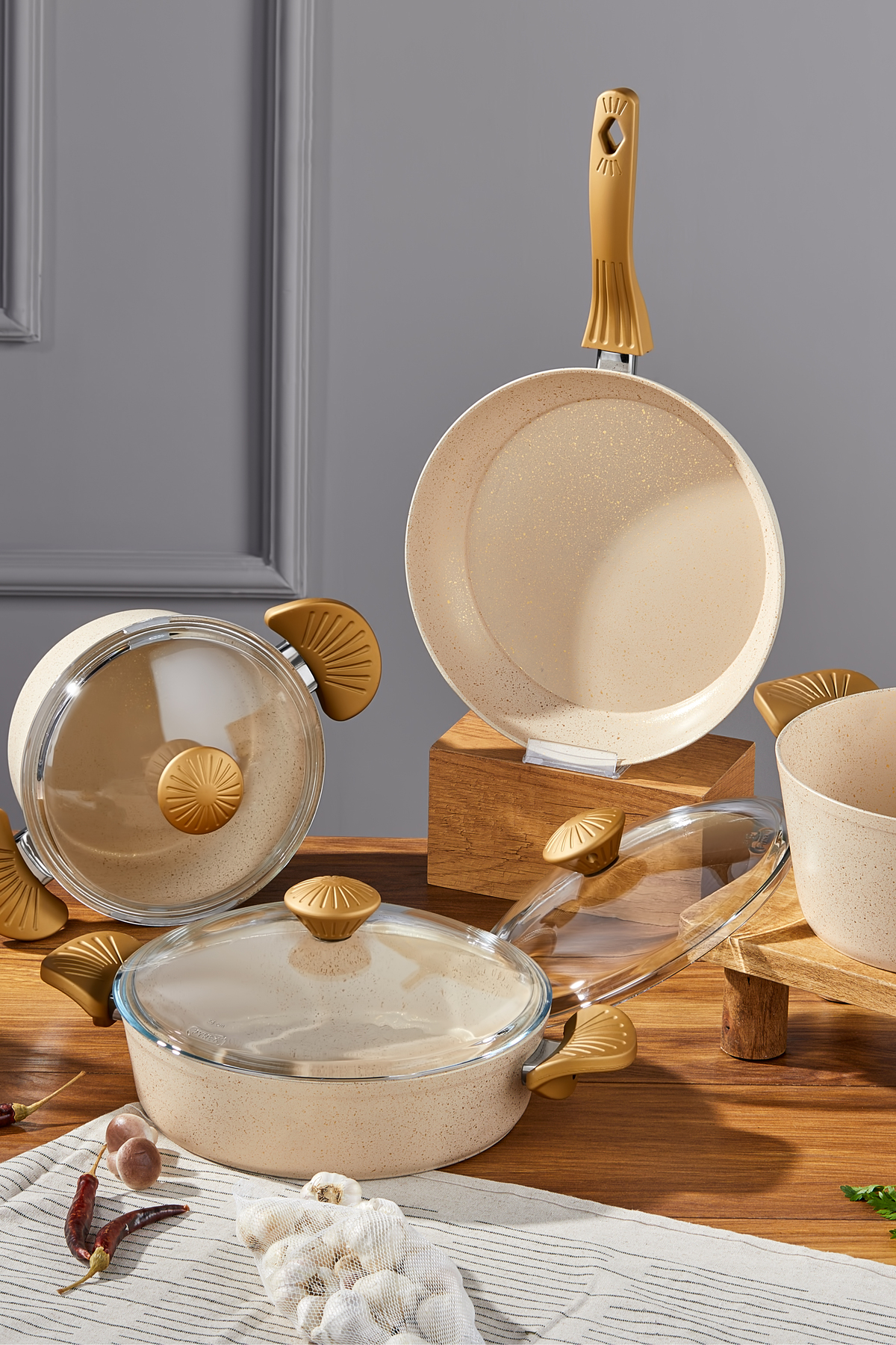 Taç MaxxCook 7 Piece Granite Cookware Set- Trendyol