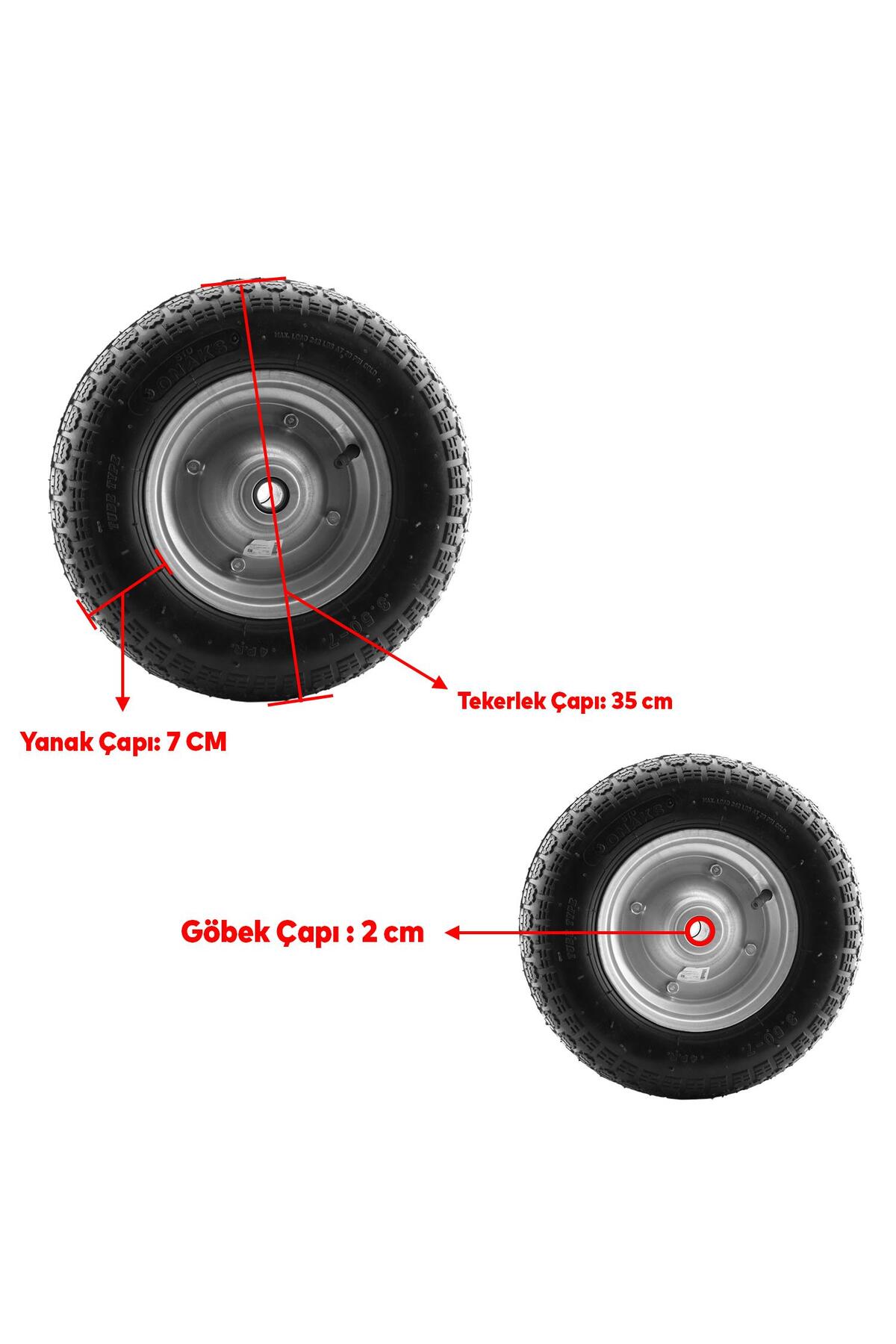 Badem10 El Arabası Yük Taşıma Tekeri Bilyeli Rulmanlı Havalı Dubleks ...