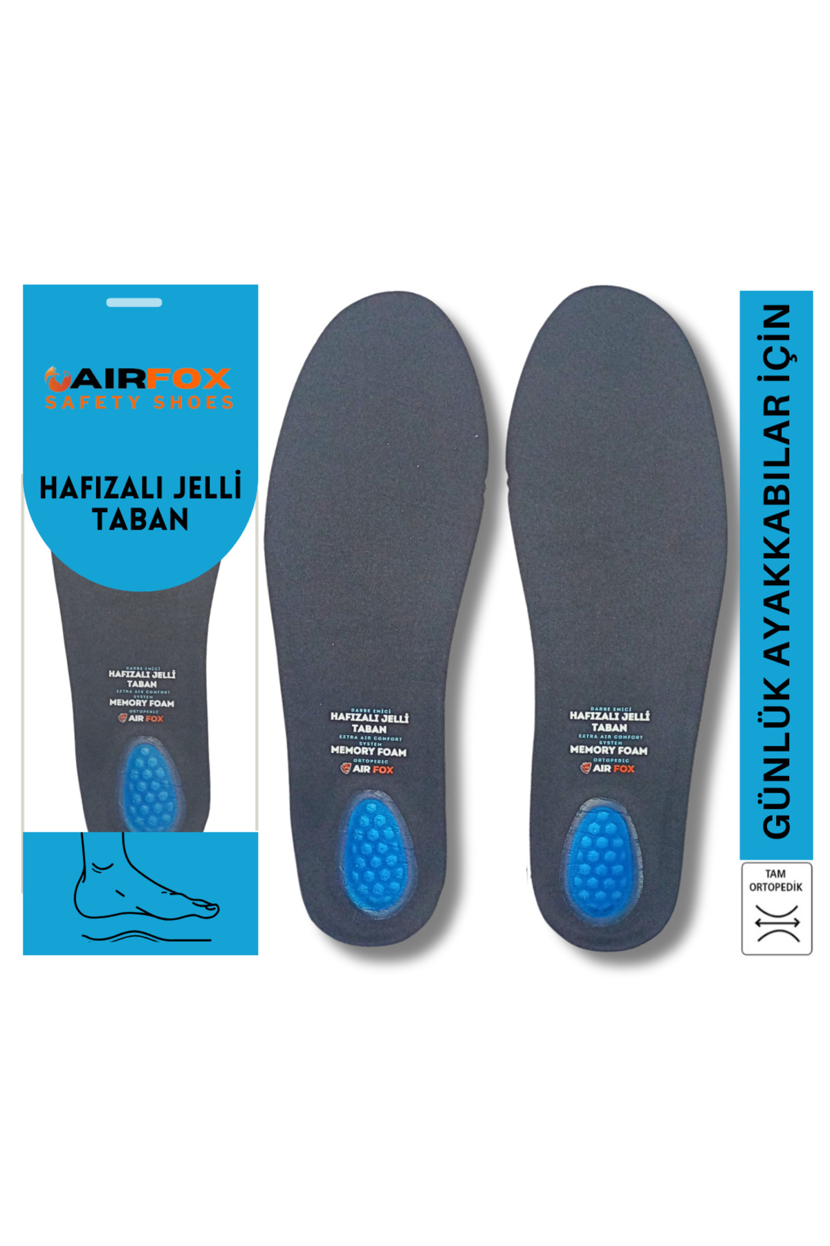 Air Fox Fusped Topuk Dikeni Hafızalı Jel Takviyeli Ortopedik Taban 1 ...
