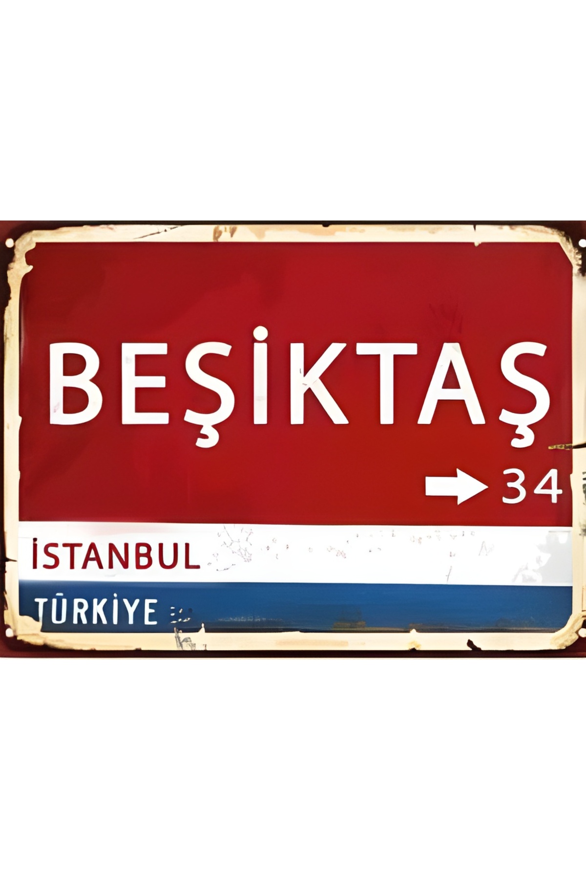 Cemira Beşiktaş Tabelası, Retro Vintage Ahşap Pano, Poster, Beşiktaş ...