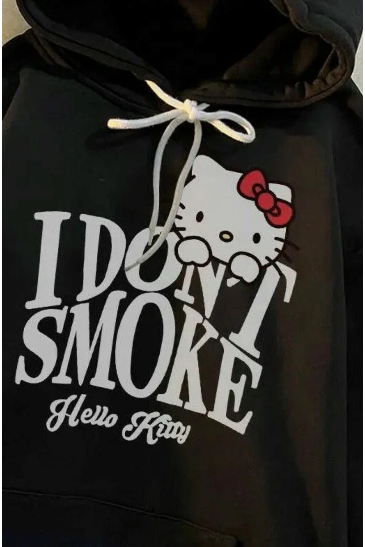 BROOD's Siyah Kapüşonlu I Don't Smoke Hello Kitty Baskılı Sweatshirt ...