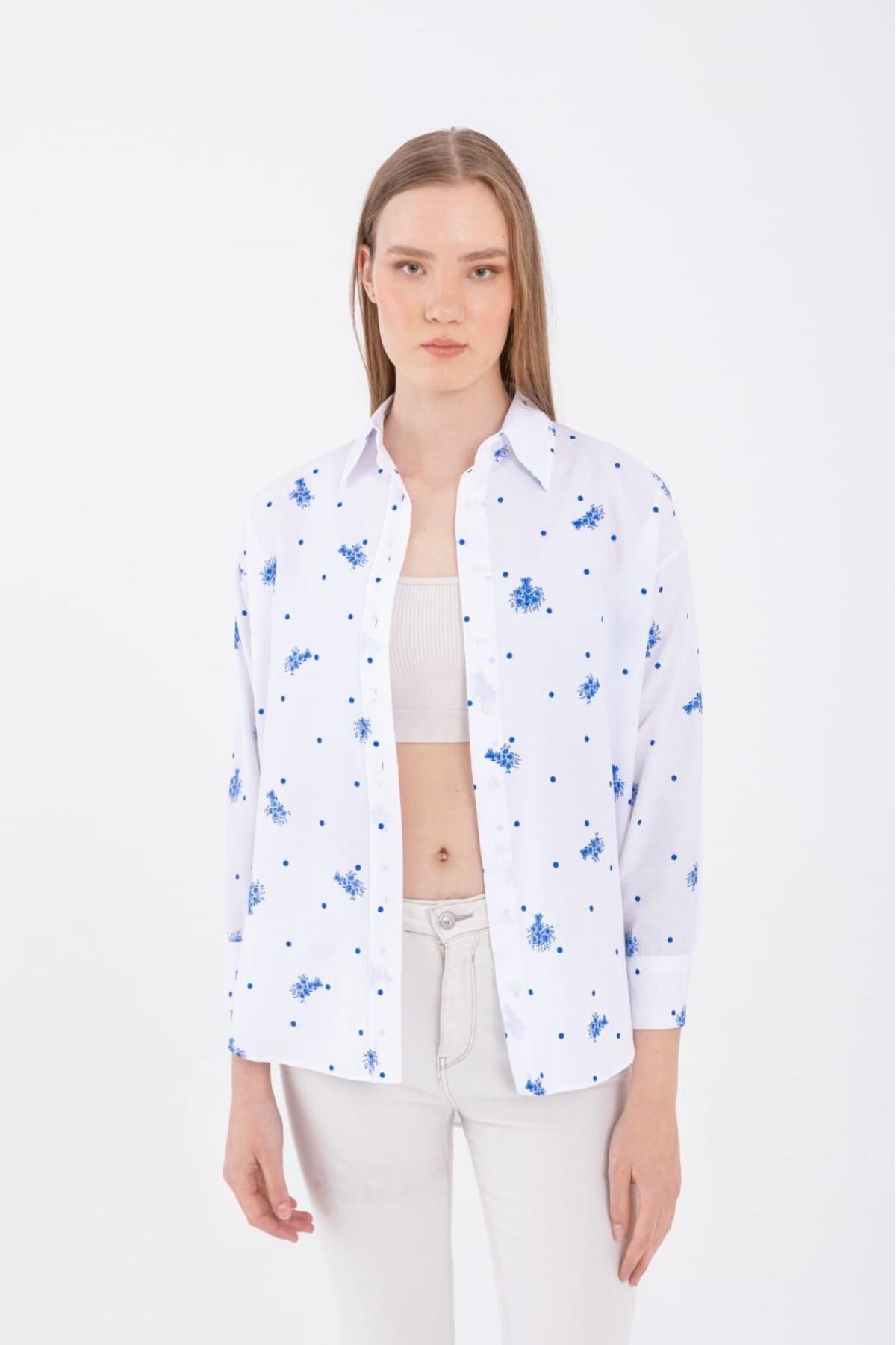 PERA MODA Baskılı Oversize Poplin Gömlek Fiyatı, Yorumları - Trendyol