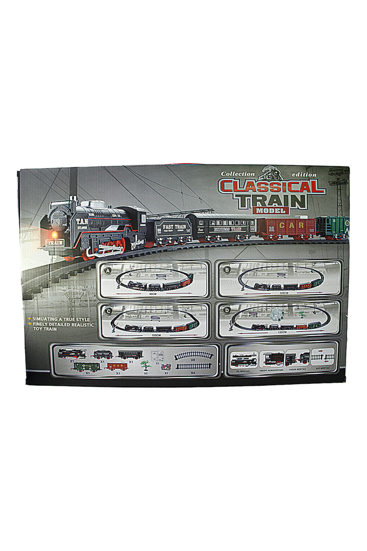 scntoys VARDEM 26 PARÇA TREN SETİ RAYLI VAGONLU OYUNCAK GİDEN TREN ...