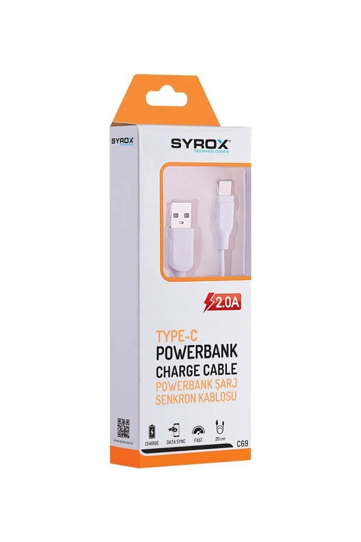 Syrox Typc-Usb Powerbank Kablo-Syrox C69 Kısa Kablo Fiyatı, Yorumları ...
