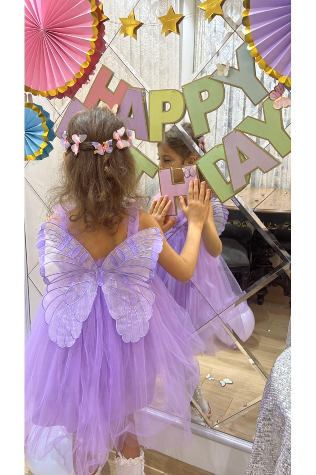 İndirimkusu KELEBEK KANATLI KIZ ÇOCUK ELBİSESİ Fiyatı, Yorumları - Trendyol