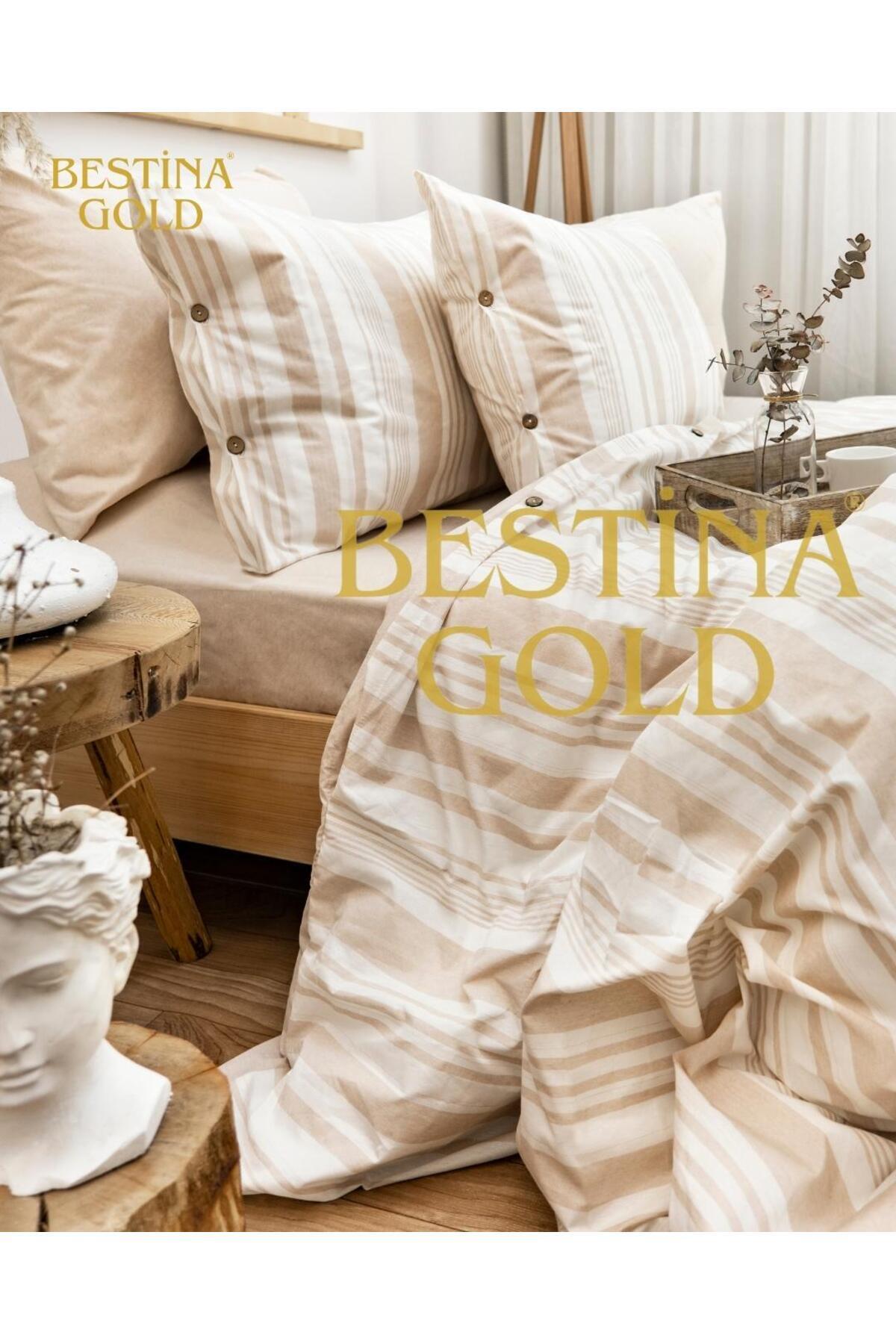 BESTİNA GOLD Harmony Hues İpliği Boyalı Doğal Çift Kişilik Nevresim ...