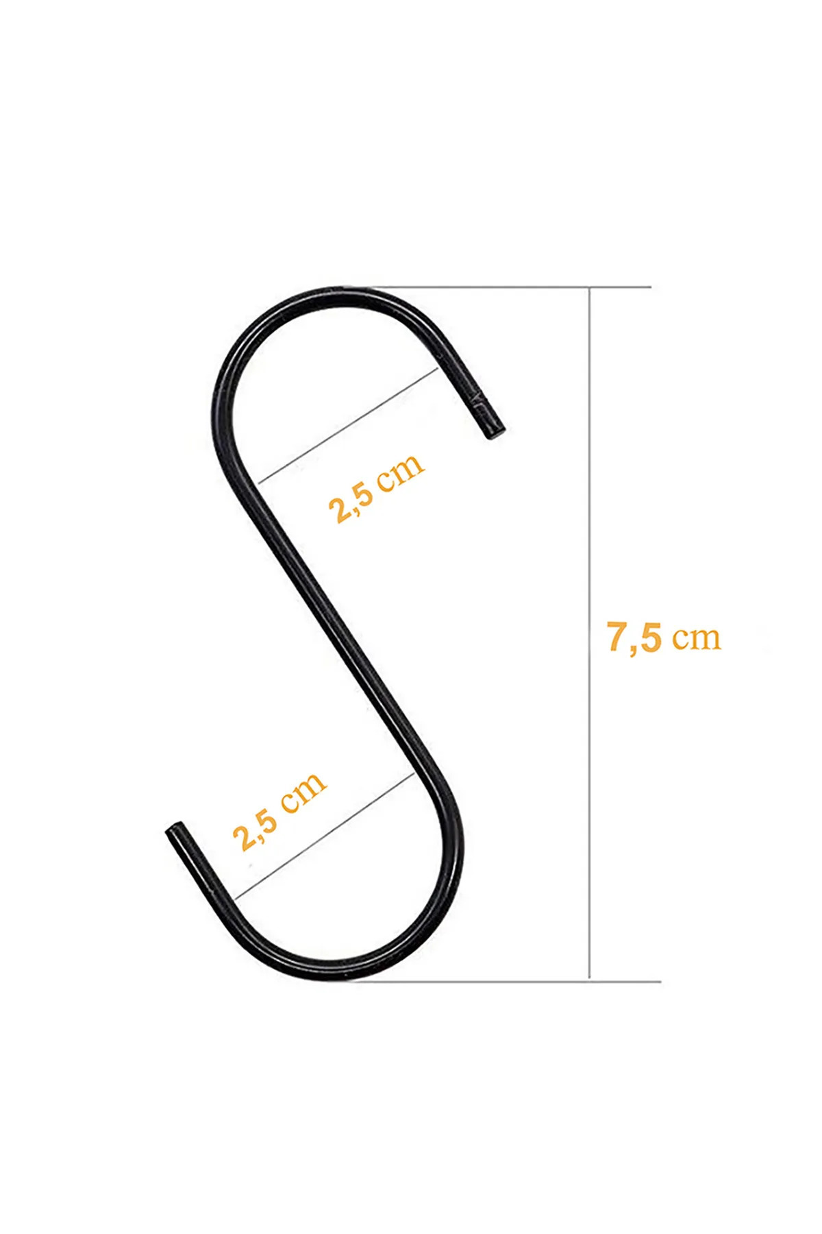 Etsylight 10 Adet, Siyah Renk, 7,5 Cm, Metal Kanca, S Kanca, Es Kanca ...
