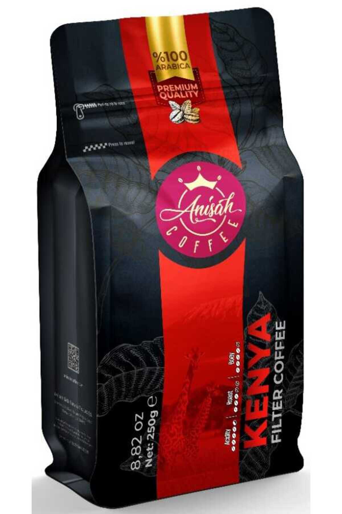 Anisah Coffee Kenya %100 Arabica Premium Öğütülmüş Filtre Kahve 250g ...