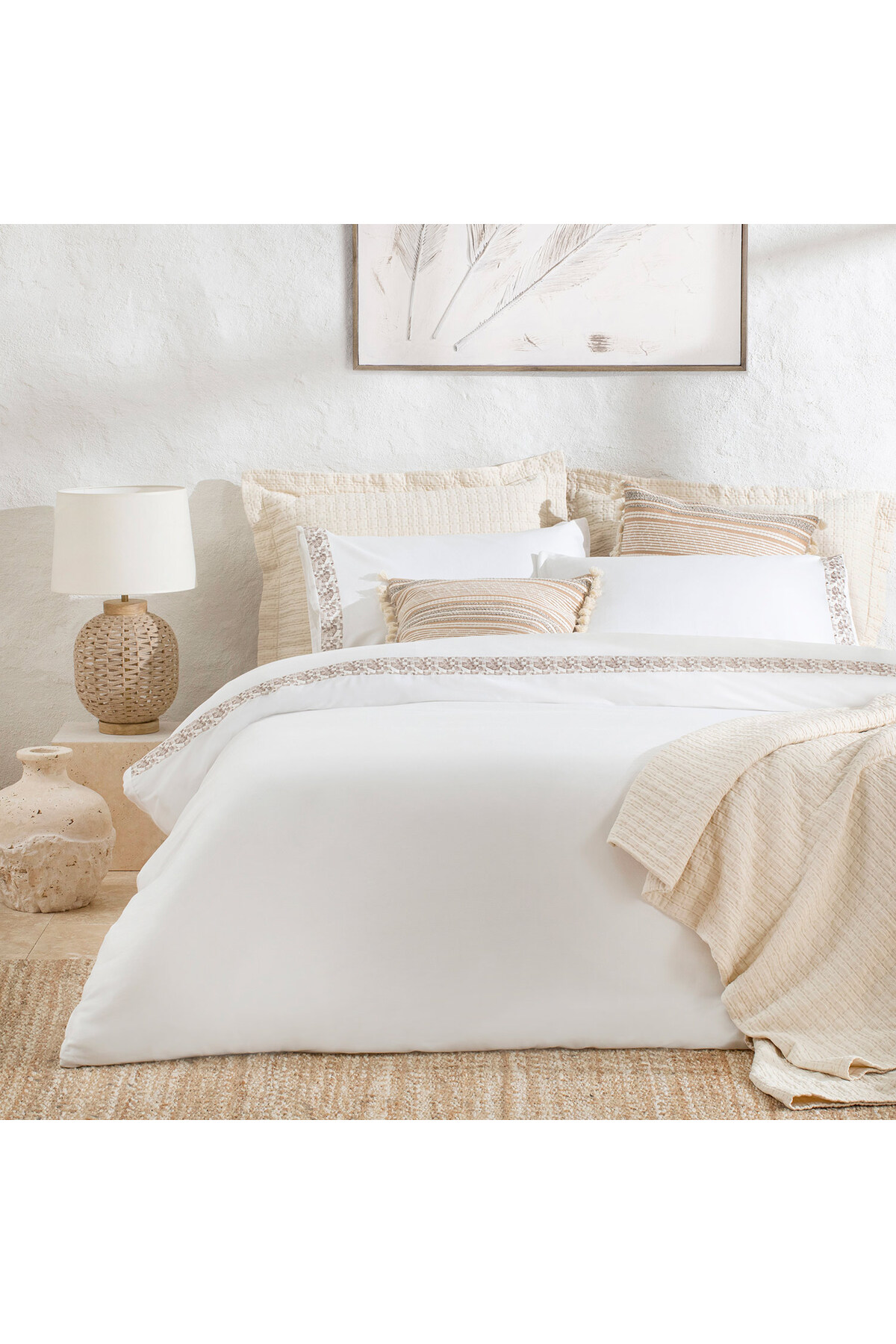 Chakra Laudel Nevresim Seti Ekstra King 260x220 cm Ekru Fiyatı ...