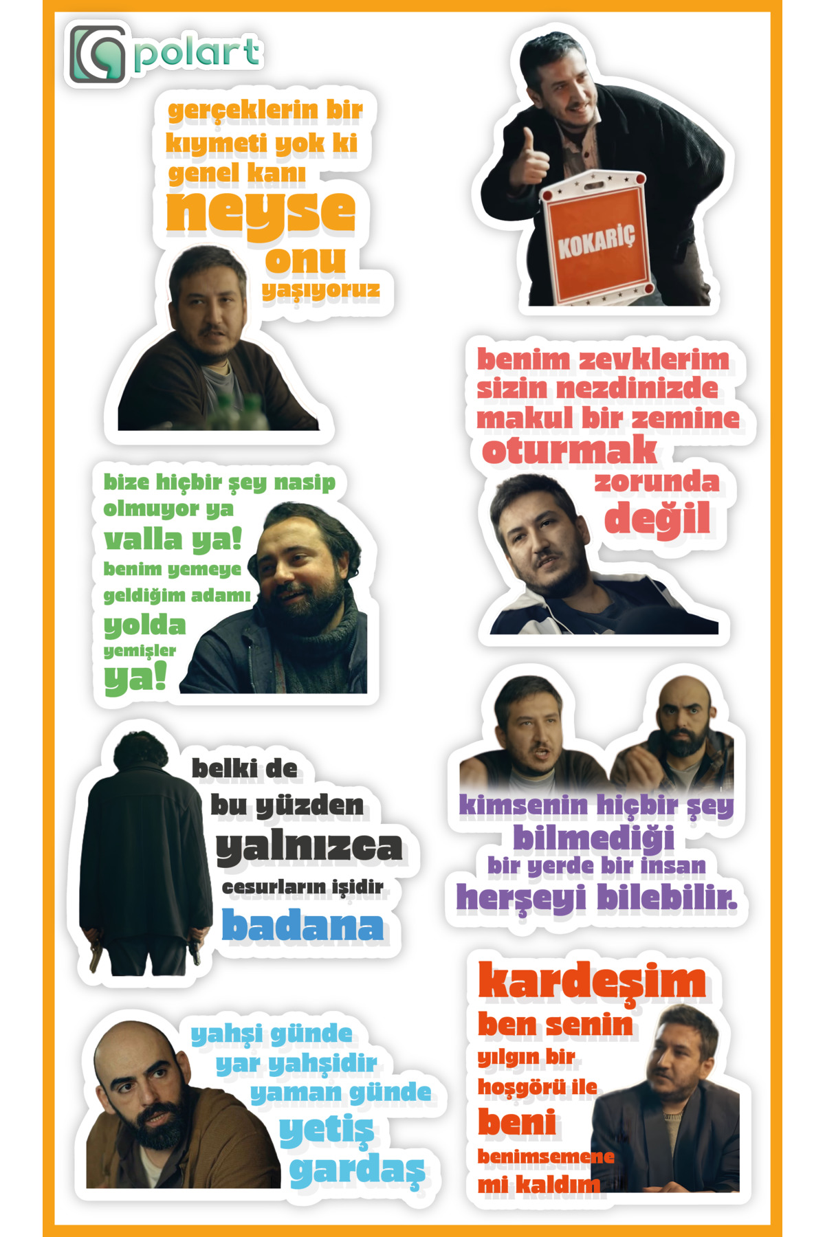 Polart Stationary Gibi dizi Sticker Seti 8'li- gibi dizi replikleri ...